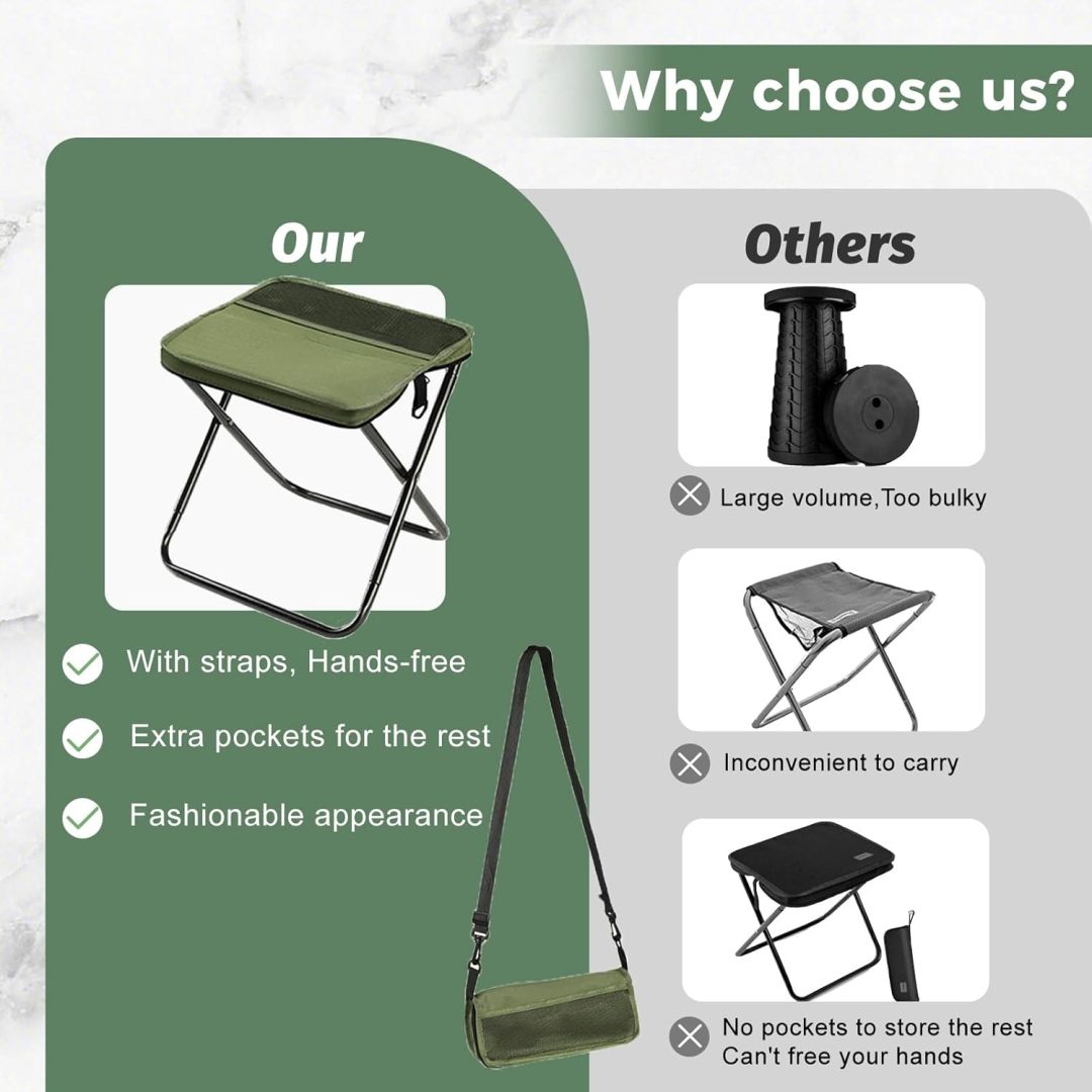 Portable Foldable Backpack Stool,Tiny Foldable Stool which can Turned
