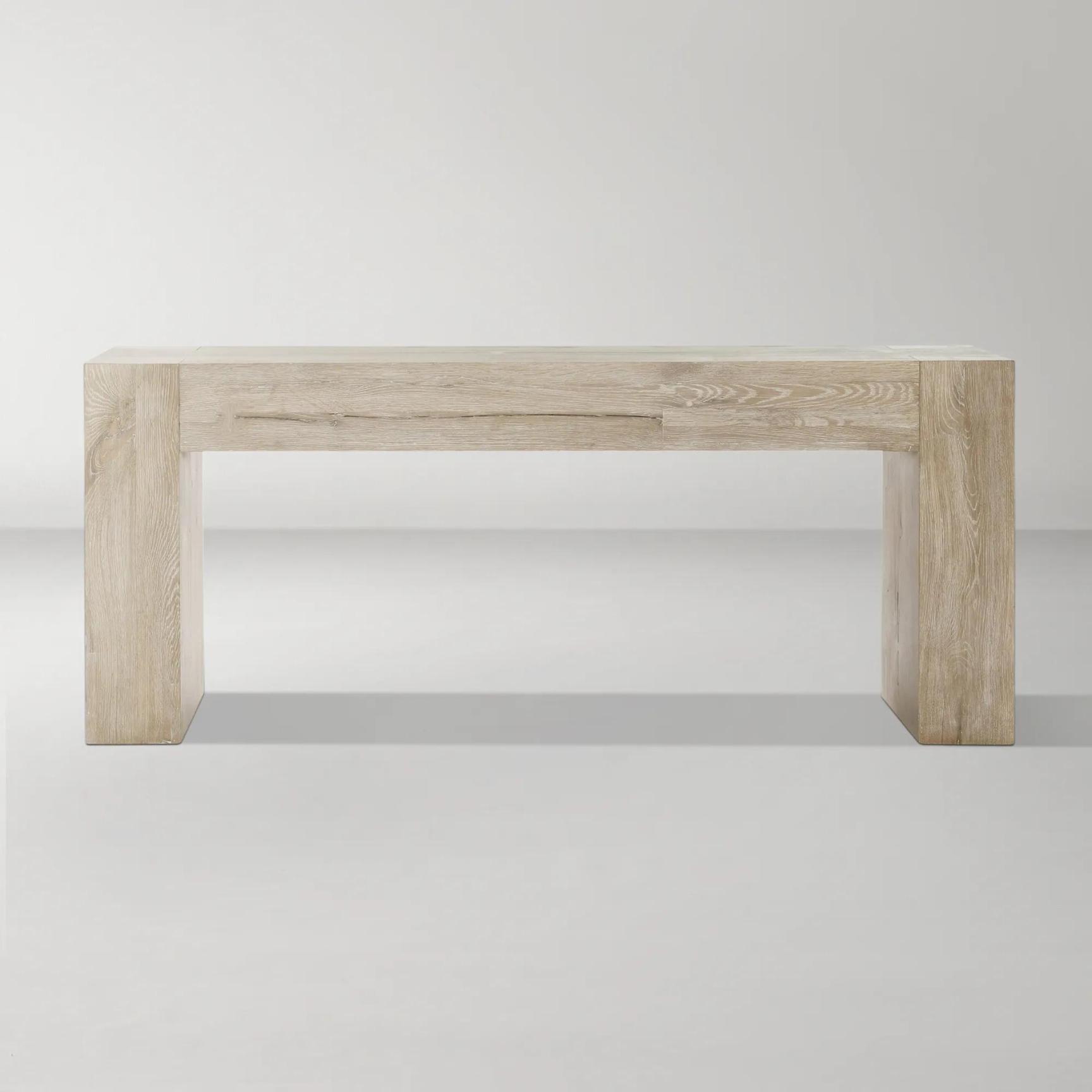Bristol Reclaimed Oak 72" Console Table - Aged Cream