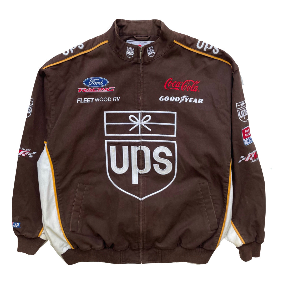 Vintage UPS Brown Nascar Racing Jacket – ciongun