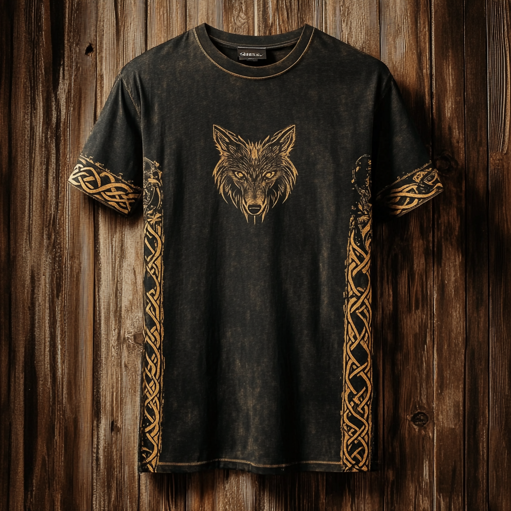 Men's Viking Totem Fenrir Knot Vintage T-Shirt