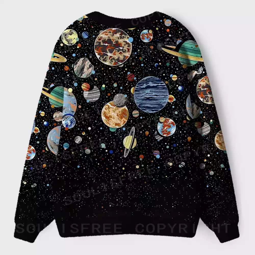 Designed Cosmic Orbit Ugly Cardigan Sweaters | Soulisfree