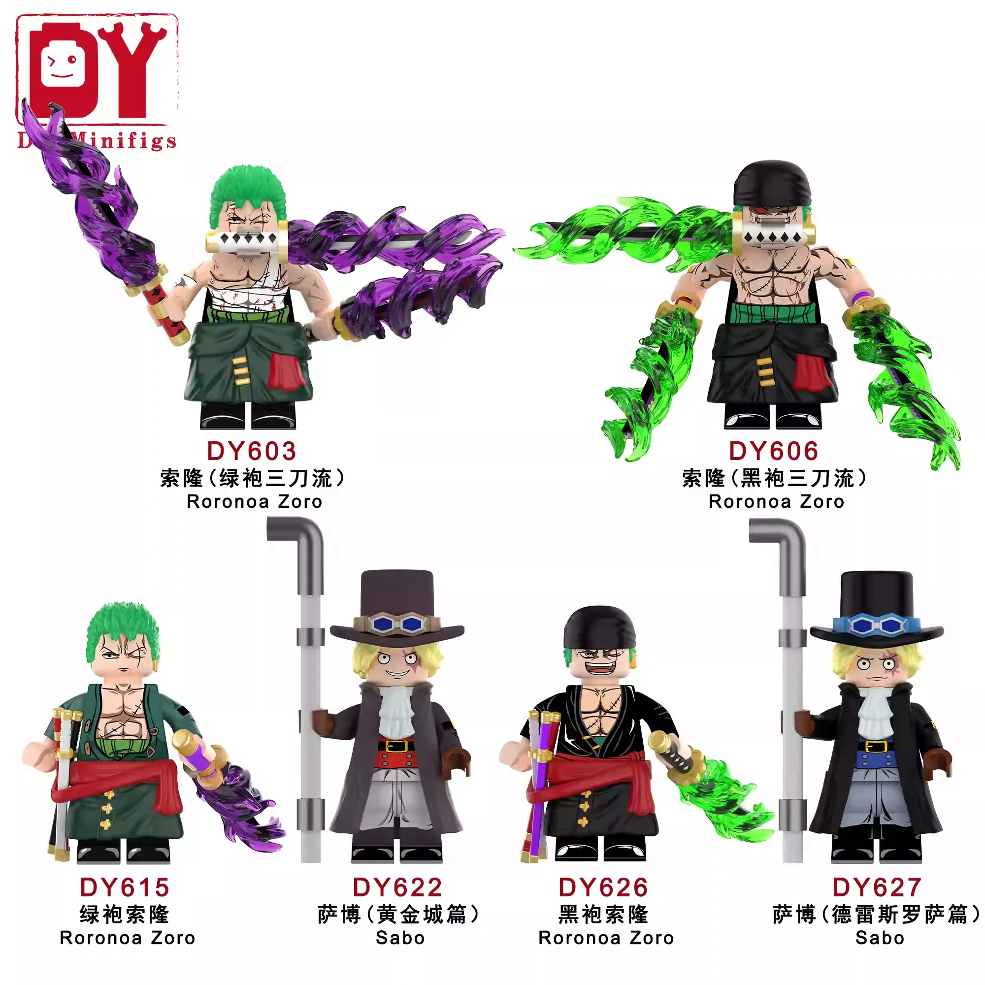 Roronoa Zoro DY606 Fit Lego Minifigures One Piece Minifigure ...
