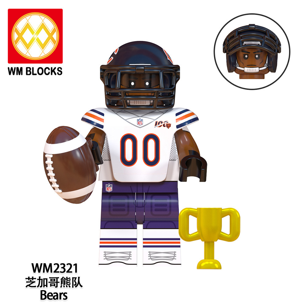 NFL Mini Figures WM2321 Bears-Minifigtoys.com LEGO Compatible