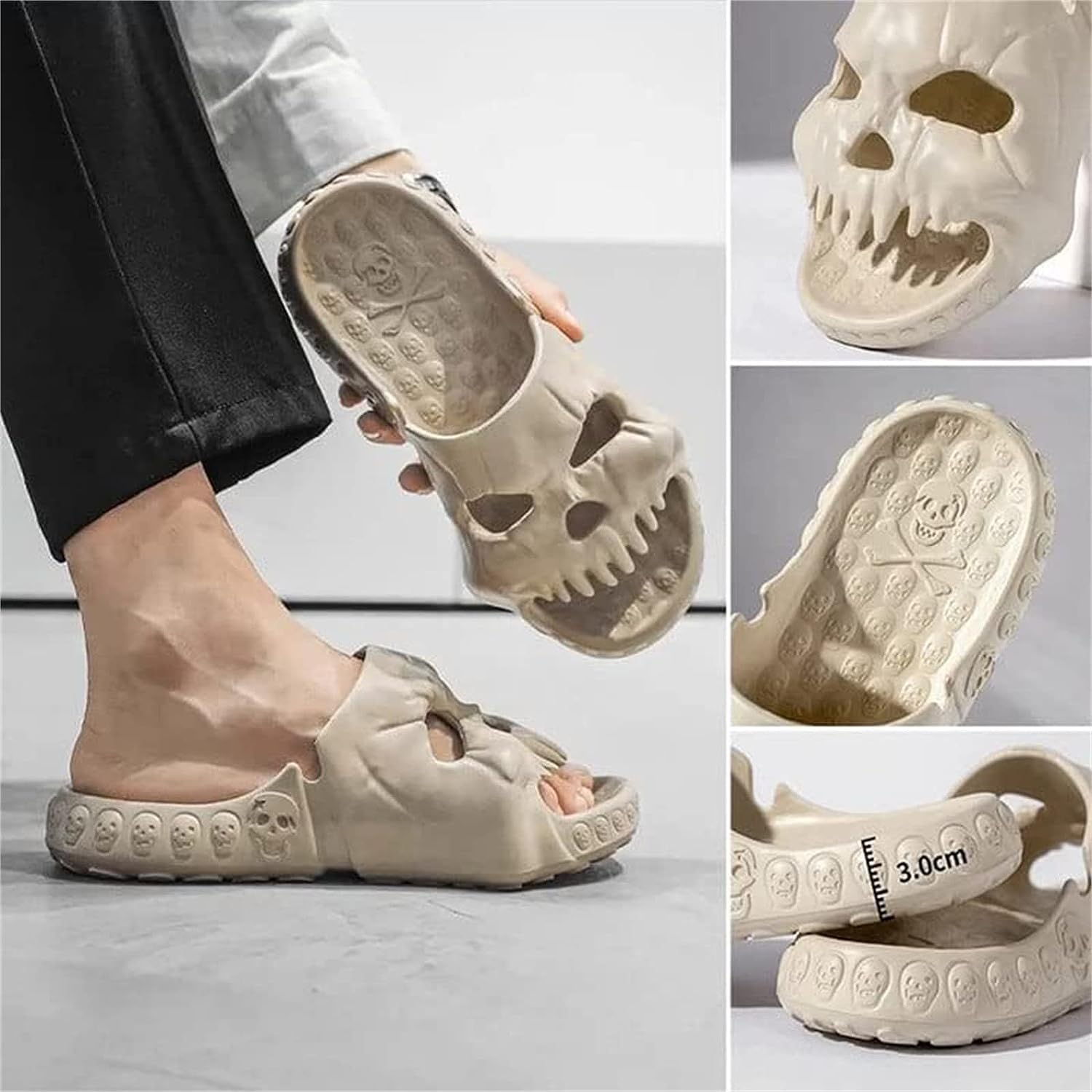 Skull Slip-On Slides Funny Design Slippers-Martinhuset