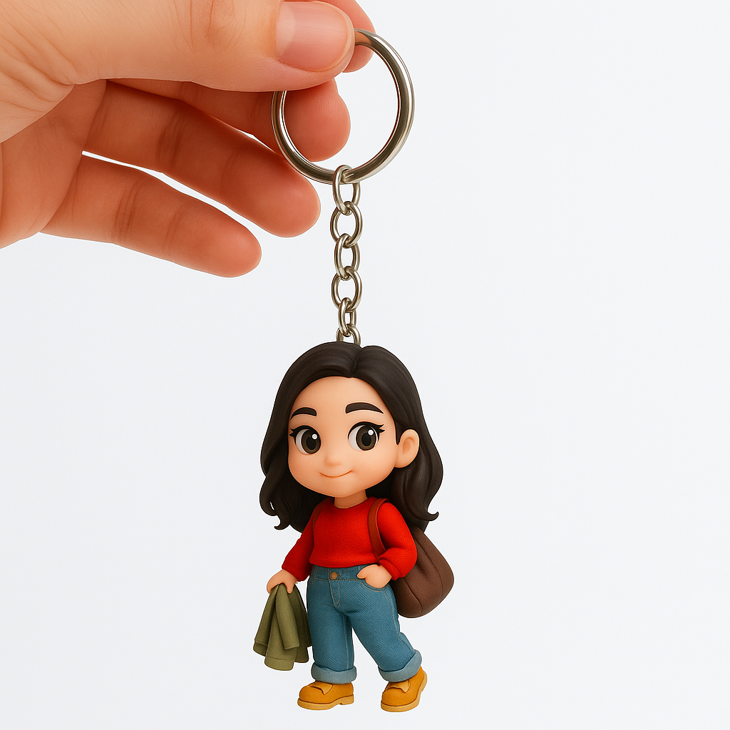 Custom 3D Keychain Figure from Your Photo Personalized Mini Doll Gift