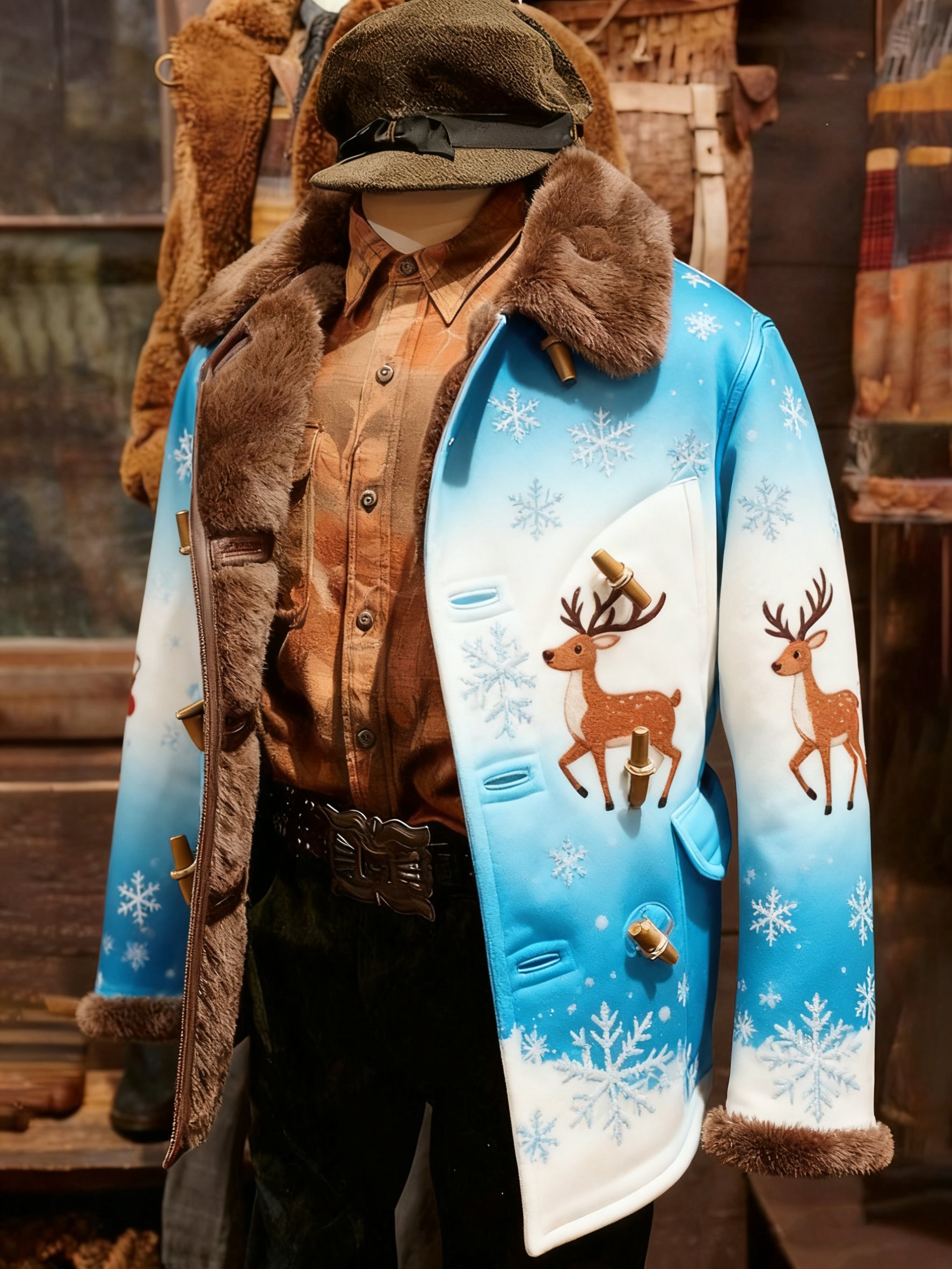Men's Street Style Vintage Christmas Reindeer Jacket Winter Coat – gaminghe