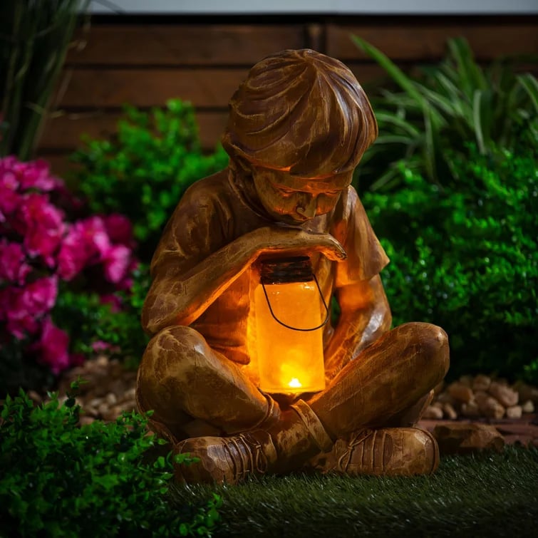 Last Day 69% OFF - A Boy With Solar Firefly Garden Statue – AIFIAO