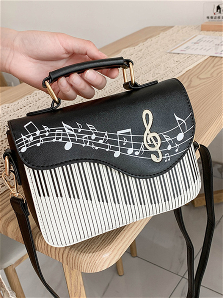 Music Notes & Piano Inspired Crossbody Bag