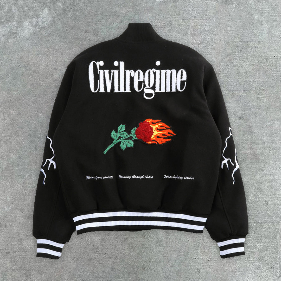 flame lightning rose embroidered jacket – 𝒍𝒂𝒌𝒏𝒐𝒌