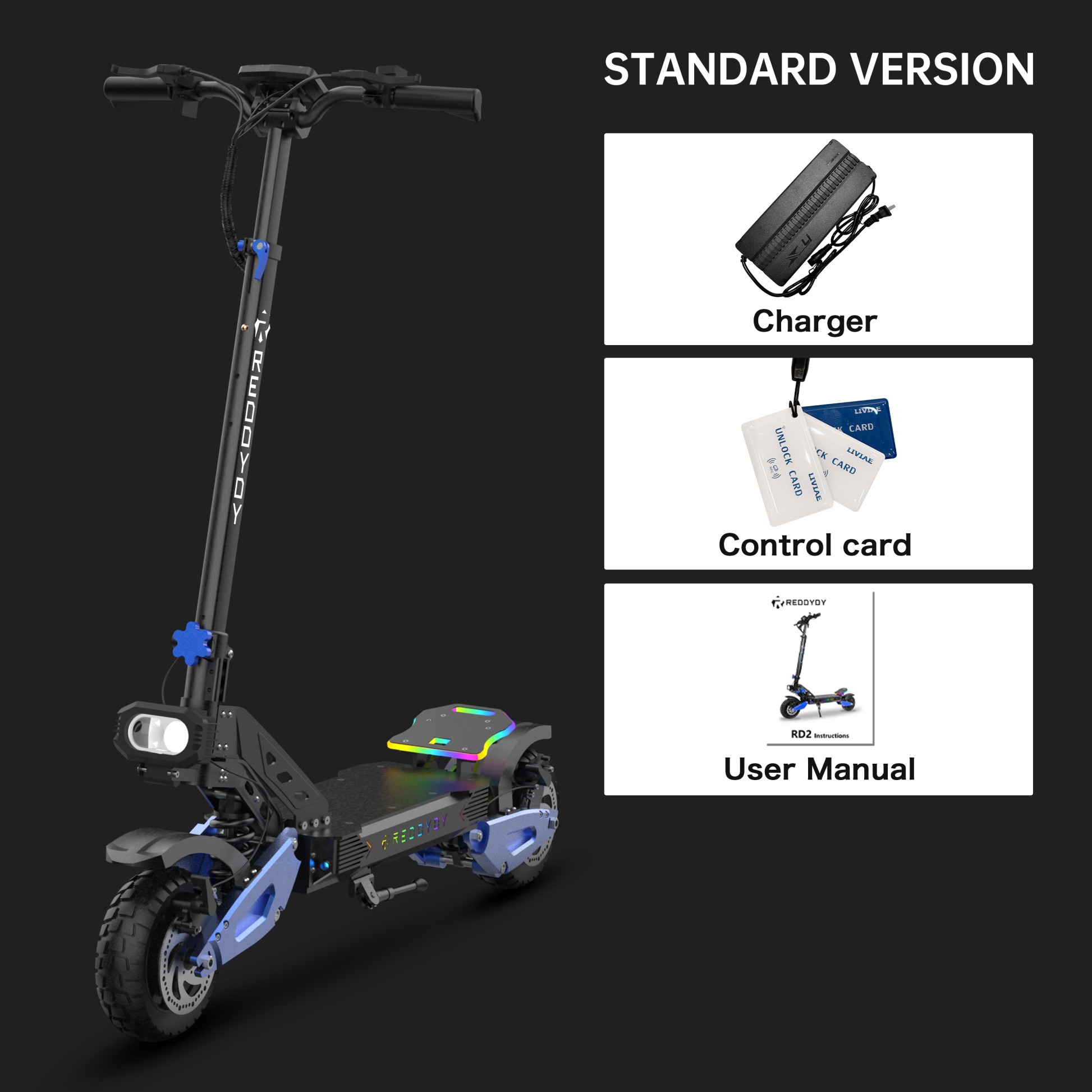REDDYDY RD2 5000W Dual MotorOff-Road Electric Scooter for Adults - 50