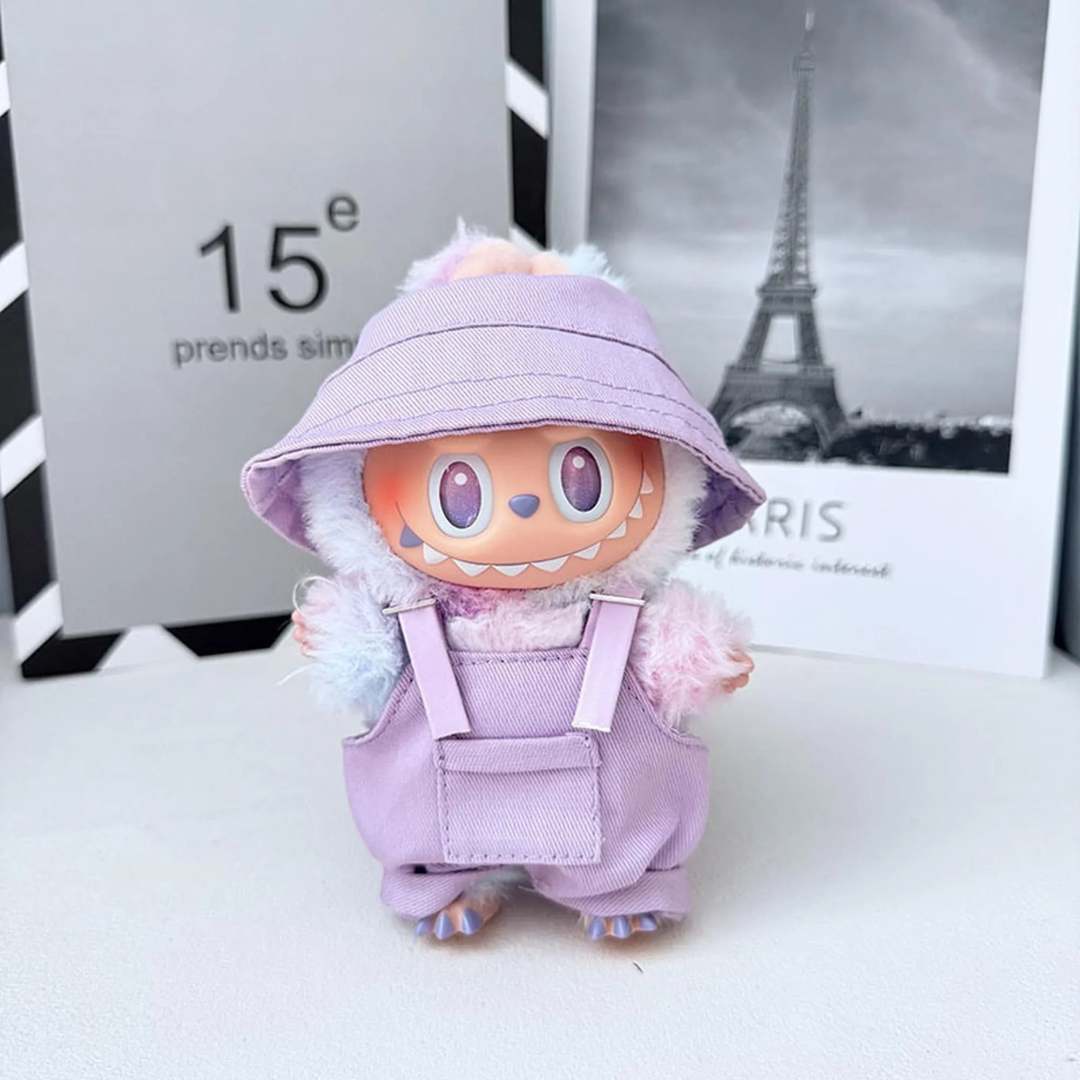 Purple Pocket Belt Overalls Set for LABUBU