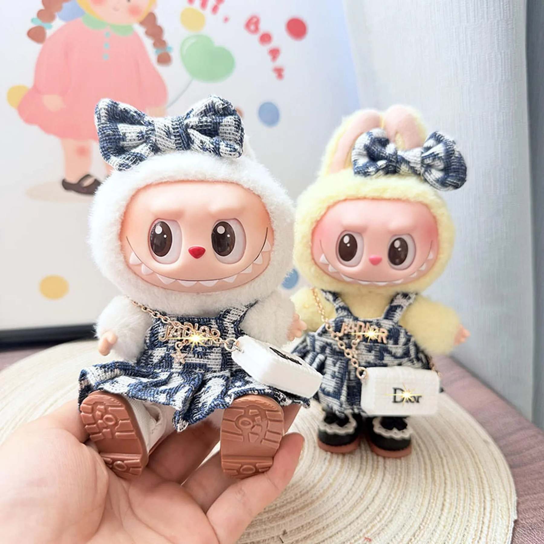 White Princess Shoes & Diddy Little Princess Outfit for LABUBU