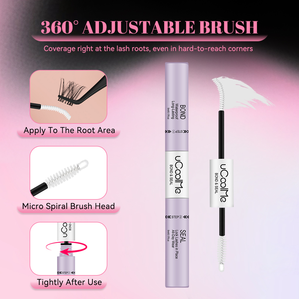 uCoolMe Lashes 2-in-1 Bond & Seal, 150 Hours Long-Lasting Waterproof
