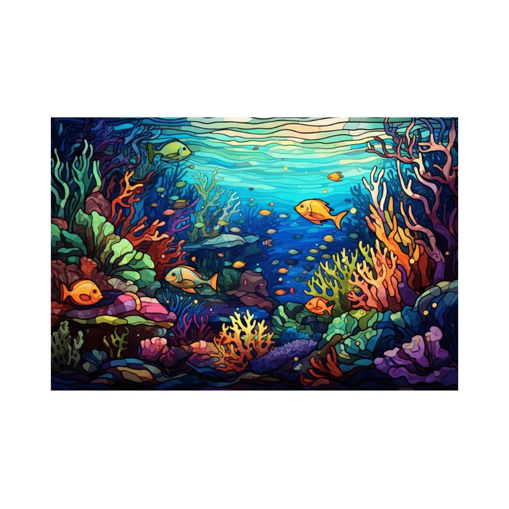 Aquatic Mosaic Paint By Numbers Acrylic Painting – Artistry Rack