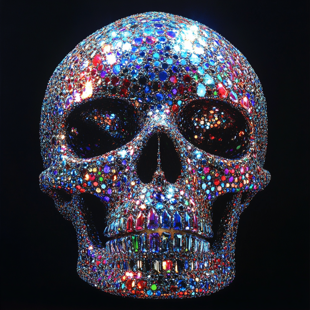 Damien Hirst Inspired Gemstone Skull - DIY Painting By Numbers Kit ...