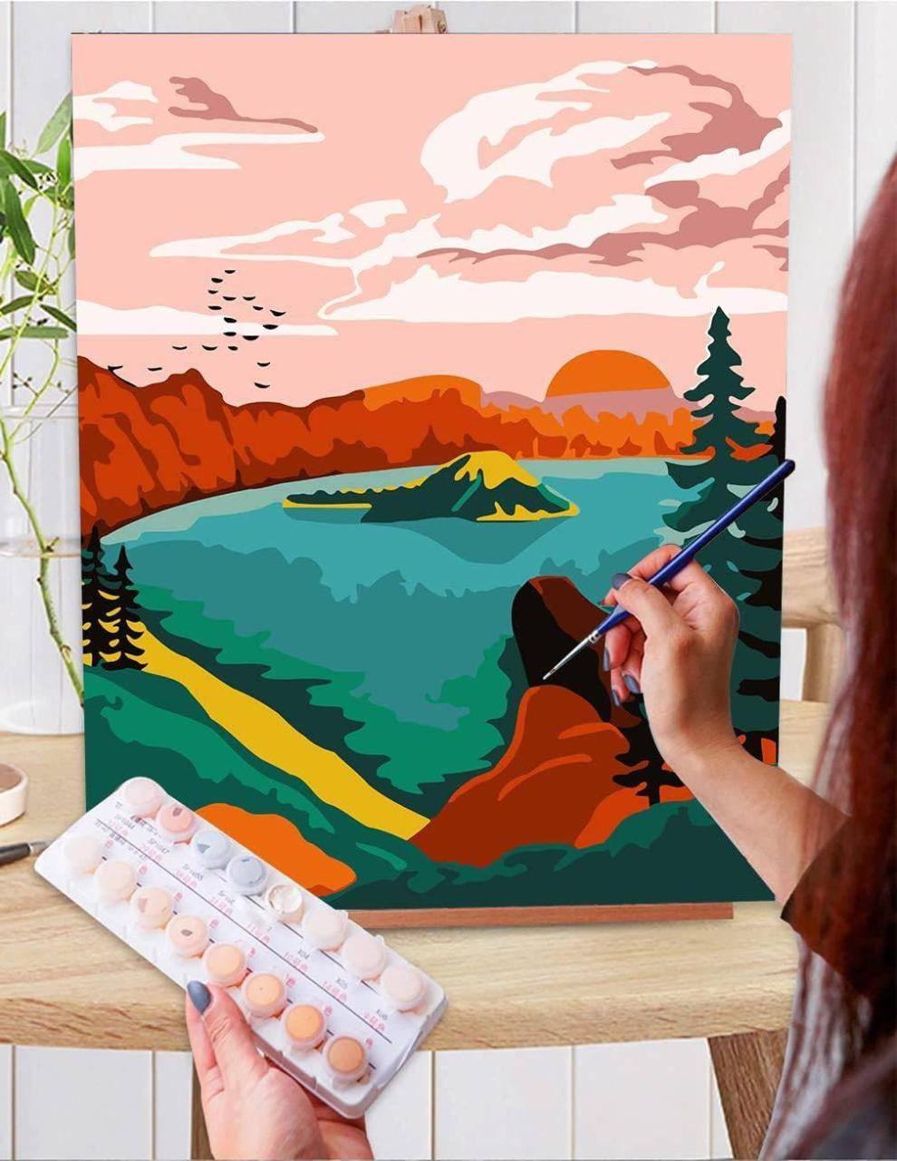 4 Piece Global Scenic Paint By Numbers Kit – Artistry Rack