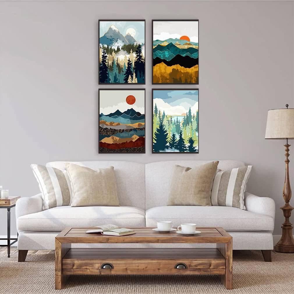 4 Piece Majestic Peaks Paint By Numbers Kit – Artistry Rack