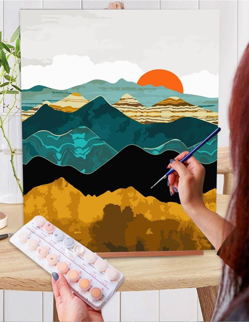 4 Piece Majestic Peaks Paint By Numbers Kit – Artistry Rack