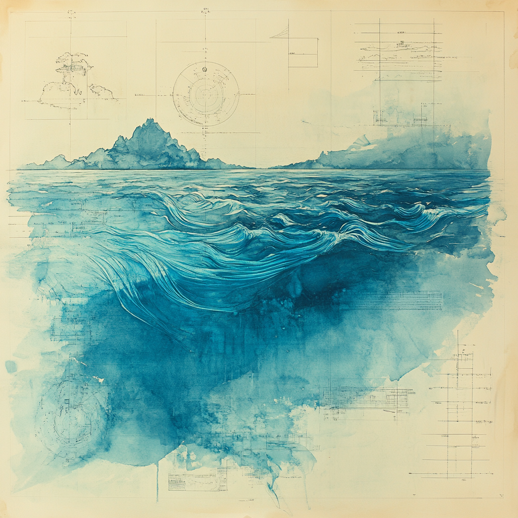 Leonardo da Vinci Inspired Oceanic Current Cartography - DIY Painting ...