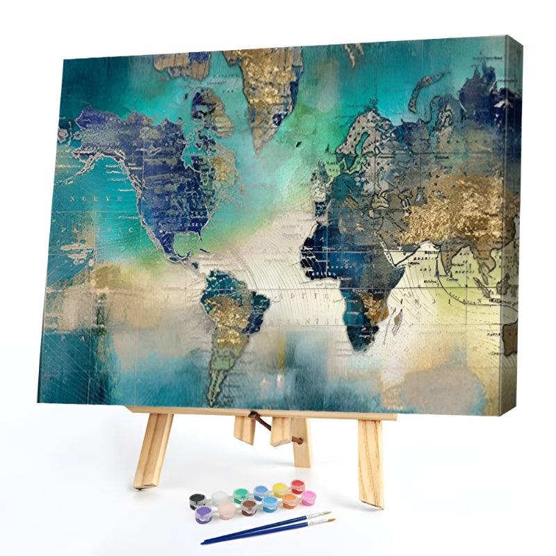 Map Paint By Numbers Acrylic Painting Kit – Artistry Rack