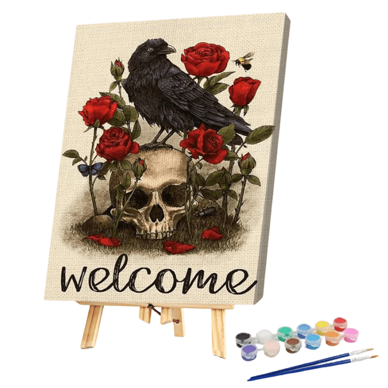 Rose And Crow Design Paint By Numbers Kit – Artistry Rack