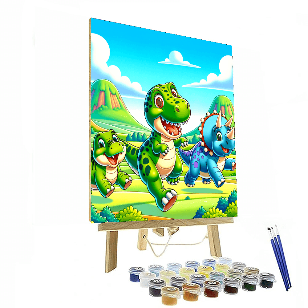Dashing Dino Dash - DIY Painting By Numbers Kit – Artistry Rack