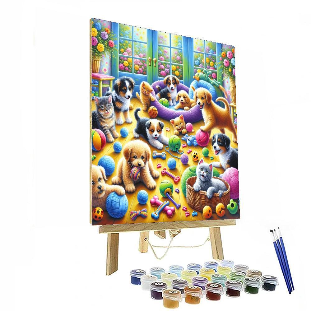 Joyful Pets in Playtime - DIY Painting By Numbers Kit – Artistry Rack