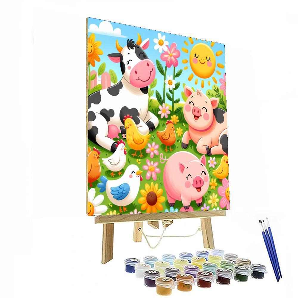 Cheerful Animal Farm - DIY Painting By Numbers Kit – Artistry Rack