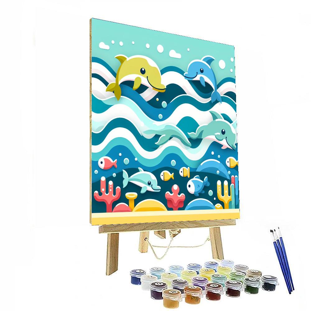 Playful Dolphin Lagoon - DIY Painting By Numbers Kit – Artistry Rack