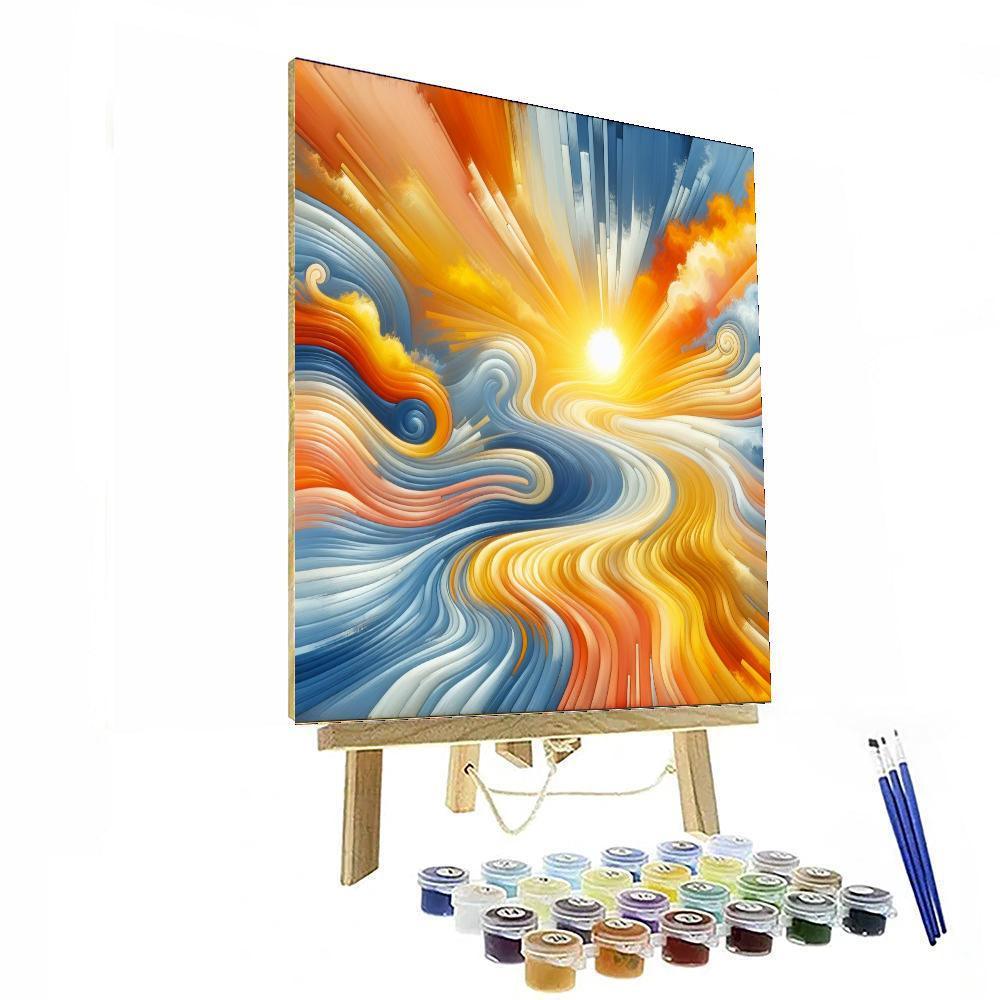 Abstract Sunrise Vibes - DIY Painting By Numbers Kit – Artistry Rack