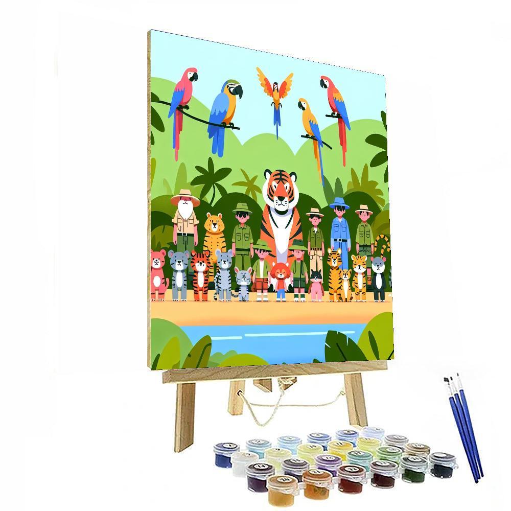 Safari Expedition with Jungle Animals - DIY Painting By Numbers Kit ...