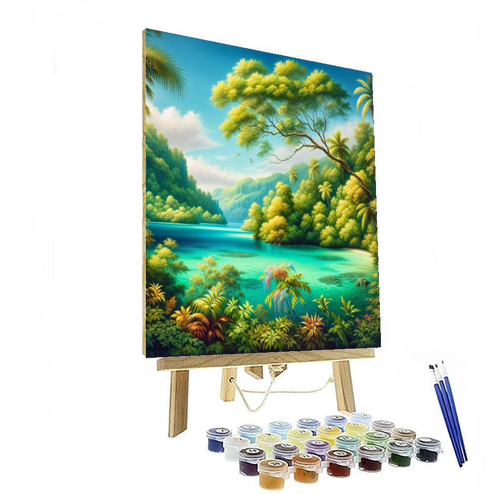 Tropical Lagoon Retreat - DIY Painting By Numbers Kit – Artistry Rack