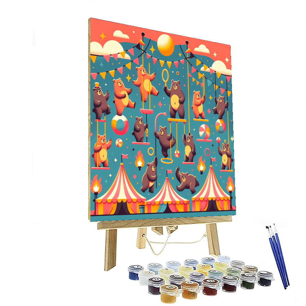 Circus Spectacular with Acrobatic Bears - DIY Painting By Numbers Kit ...