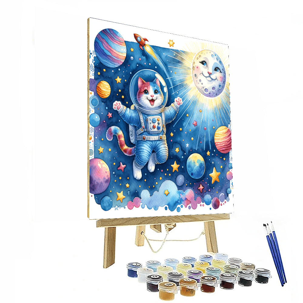 Galactic Adventure with Astro Cat - DIY Painting By Numbers Kit ...