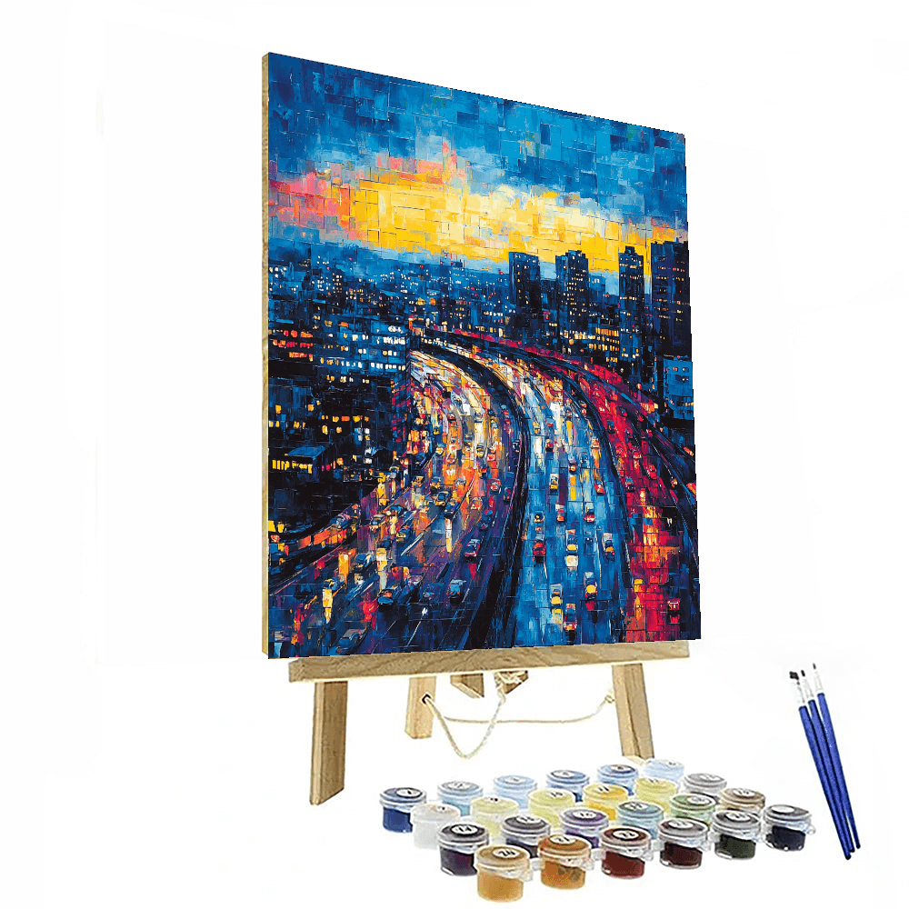 Piet Mondrian Inspired Cityscape Reflections - DIY Painting By Numbers ...