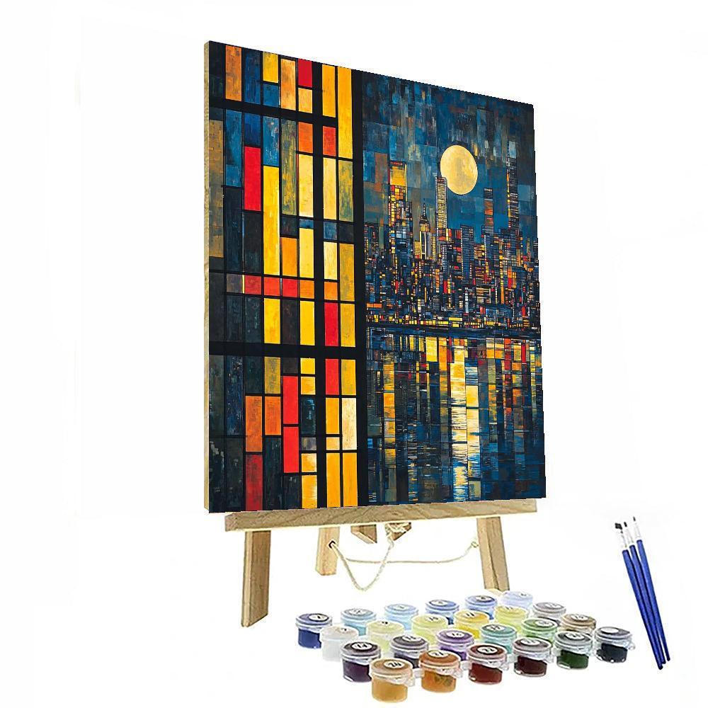 Piet Mondrian Inspired Gleaming City Lights - DIY Painting By Numbers ...