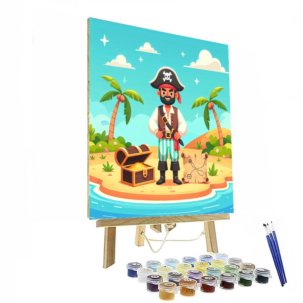 Pirate Treasure Hunt on Treasure Island - DIY Painting By Numbers Kit ...