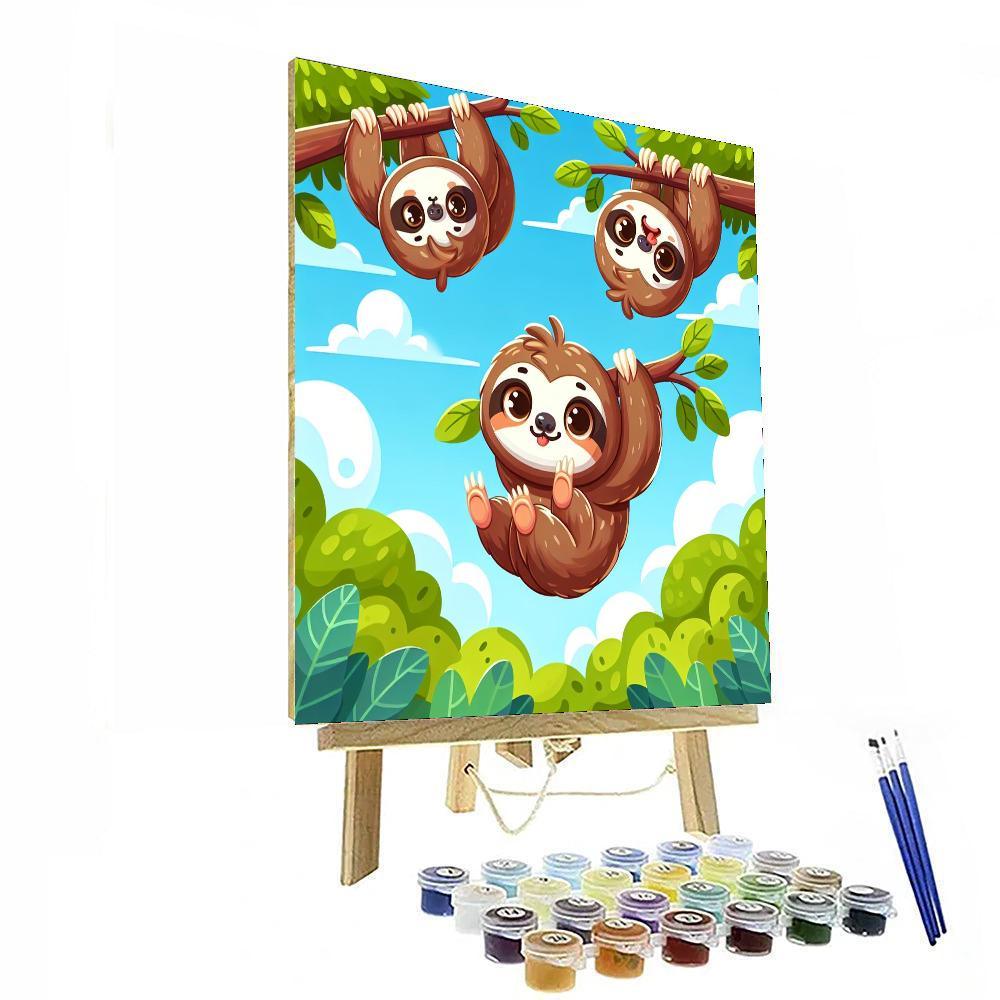 Sunny Sloths - DIY Painting By Numbers Kit – Artistry Rack