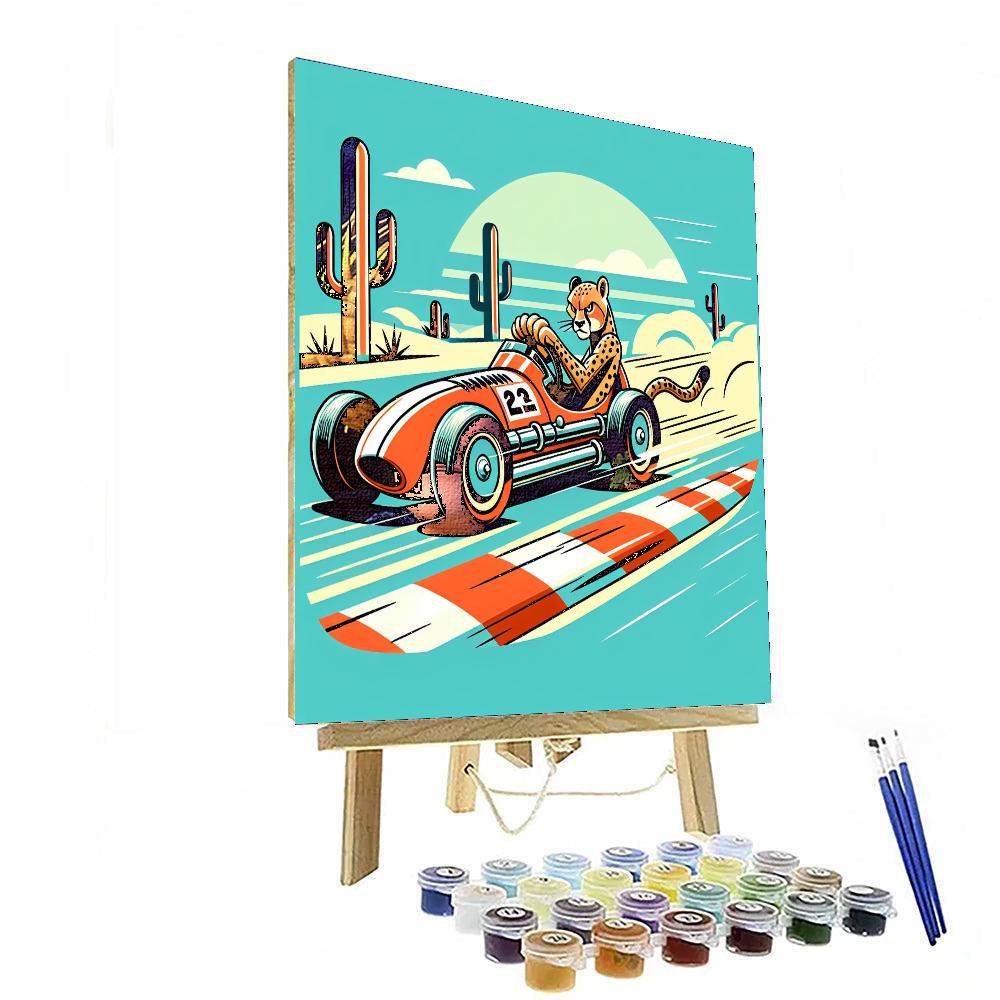 Race Car Driver Cheetah - DIY Painting By Numbers Kit – Artistry Rack