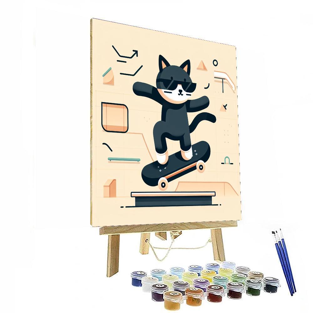 Skateboard Pro Cat - DIY Painting By Numbers Kit – Artistry Rack