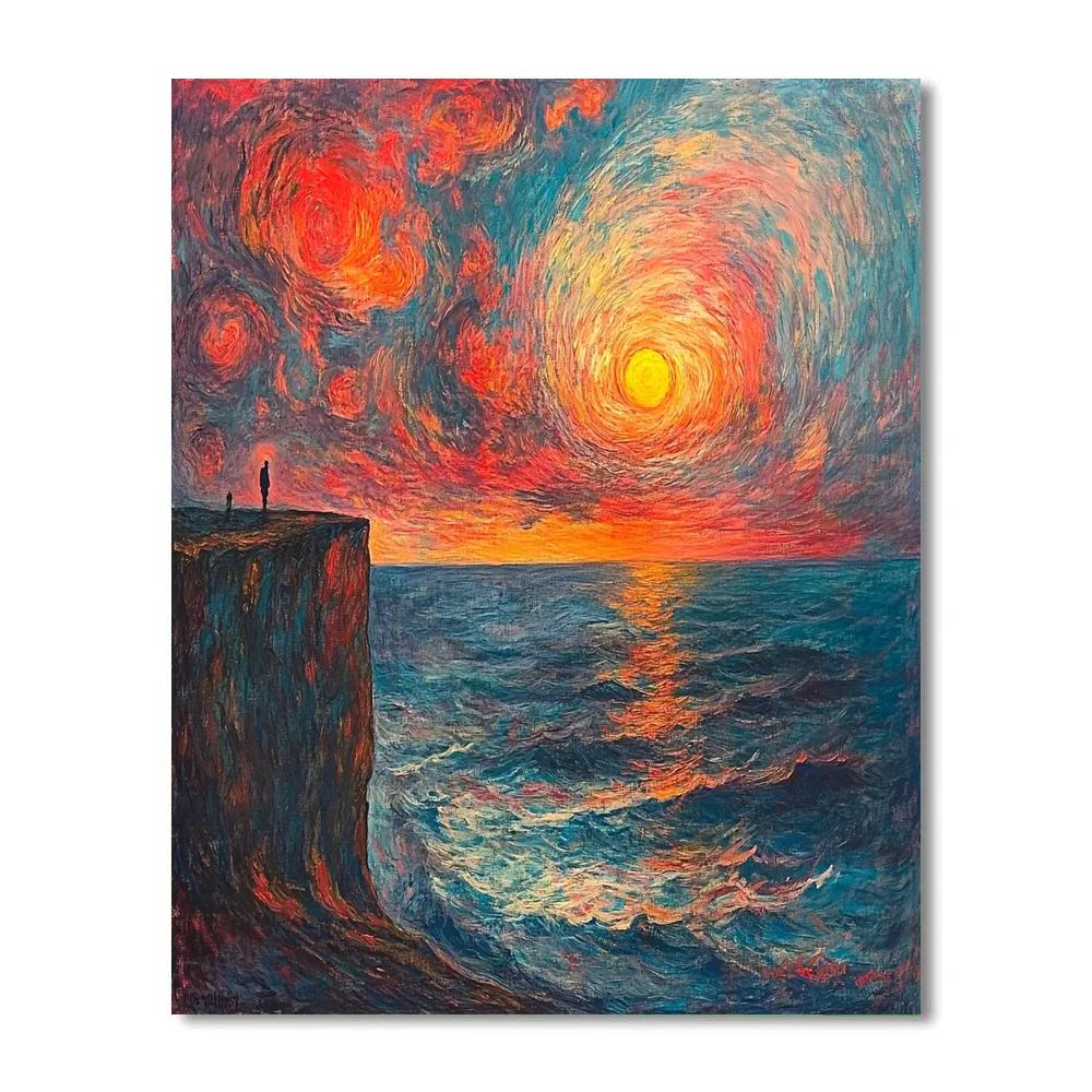 Edvard Munch Inspired Emotional Sunrise - DIY Painting By Numbers Kit ...