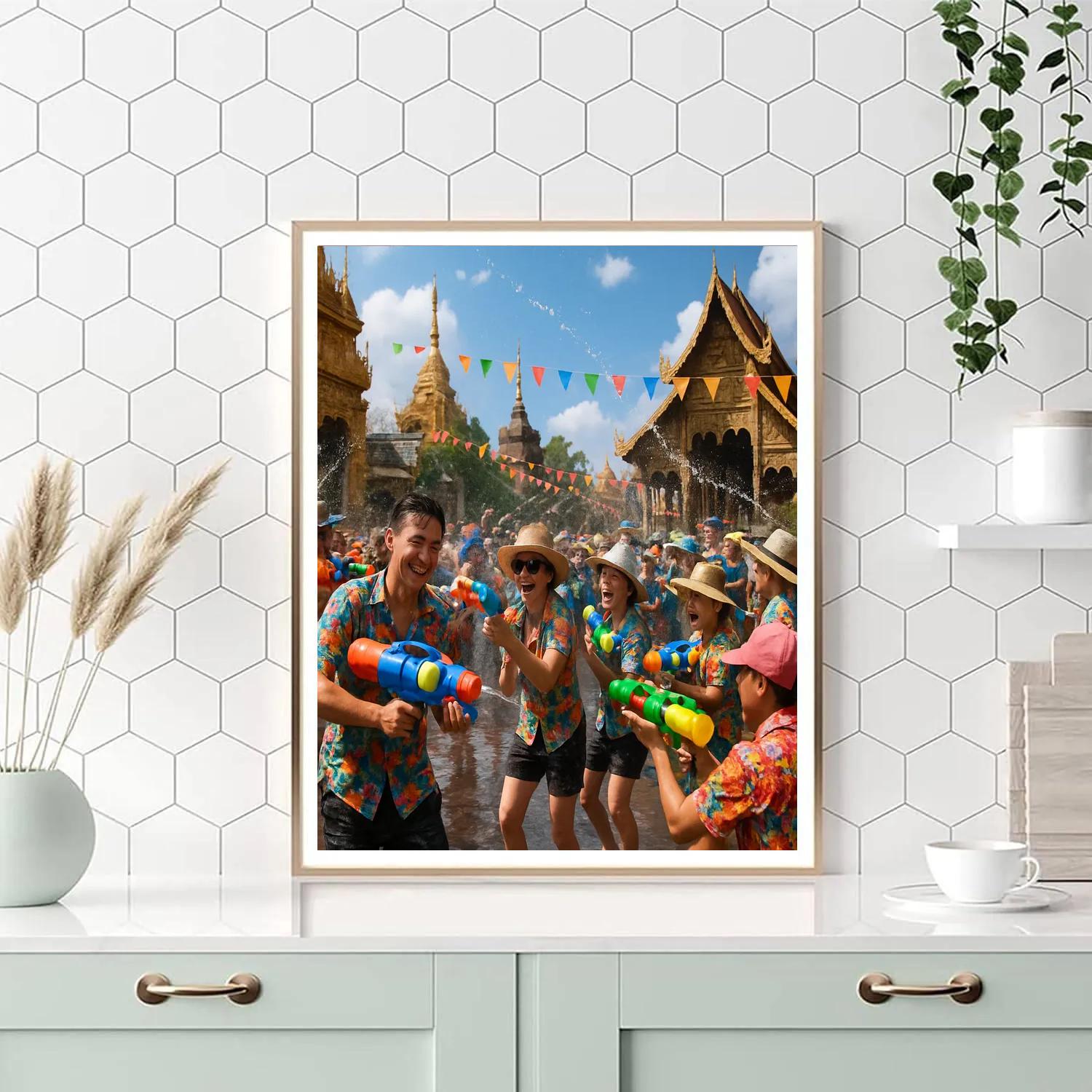 Joyful Songkran Celebration in Chiang Mai - DIY Painting By Numbers Kit ...