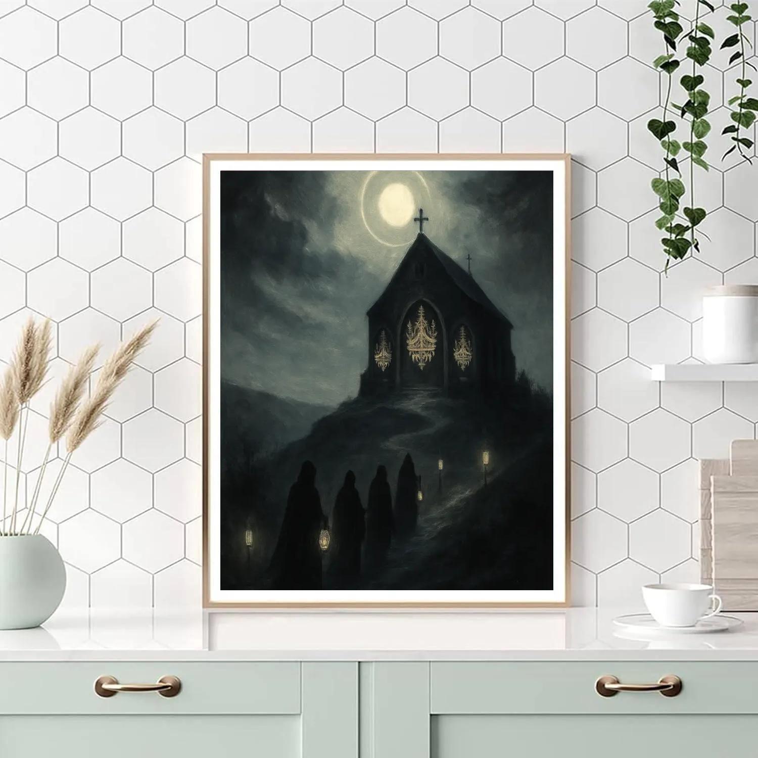 Moonrise at the Bone Chapel - DIY Painting By Numbers Kit – Artistry Rack