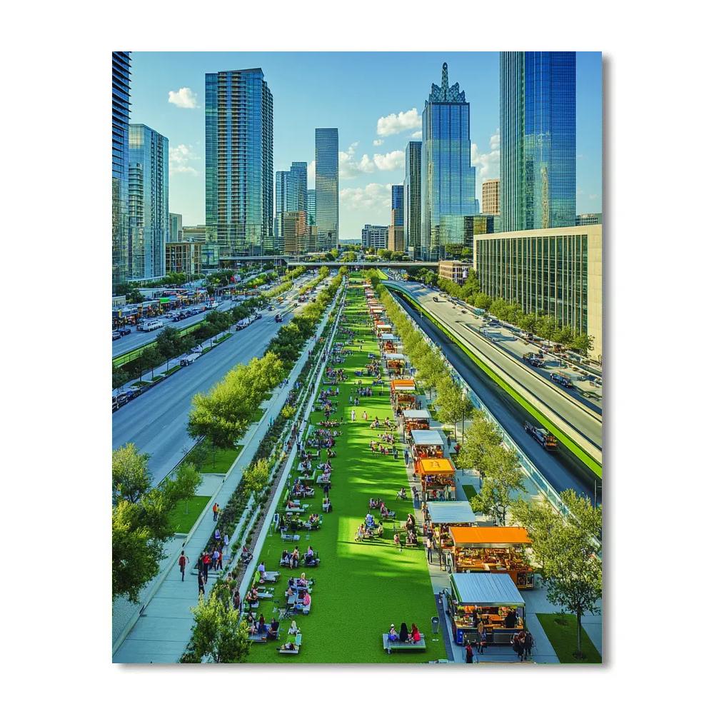Klyde Warren Park over Freeway Dallas United States - DIY Painting By ...