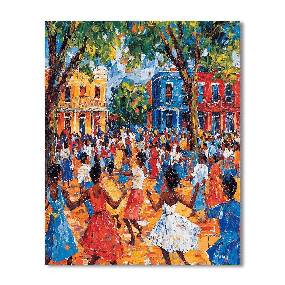 Romare Bearden Inspired Vibrant Cultural Festivities - DIY Painting By ...