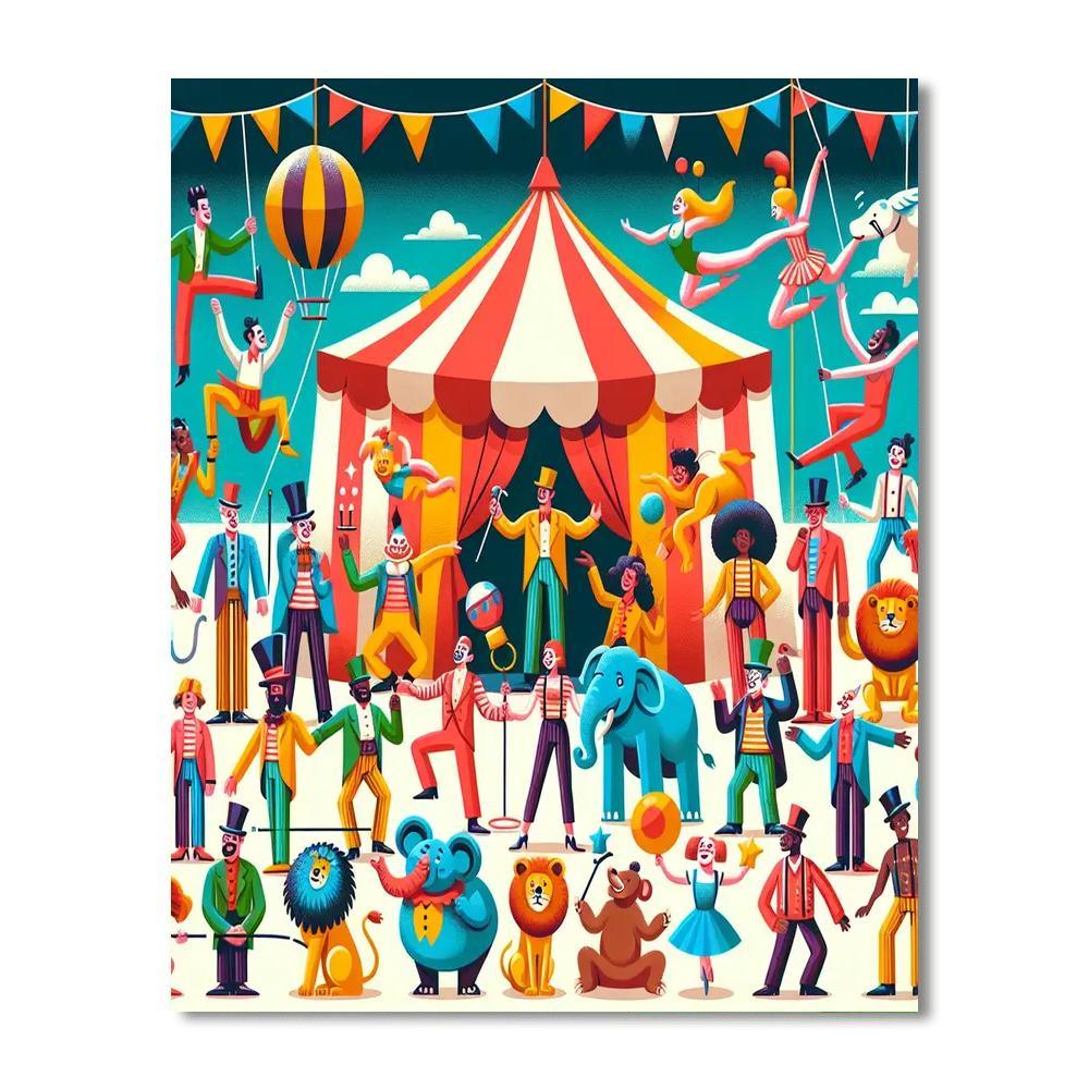 Circus Spectacle Extravaganza - DIY Painting By Numbers Kit – Artistry Rack