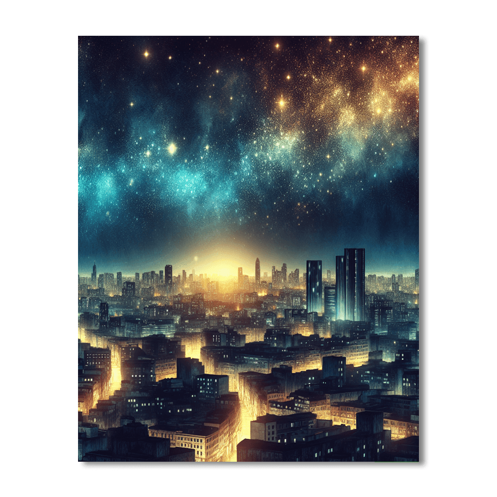 Vibrant City Lights Skyline - DIY Painting By Numbers Kit – Artistry Rack