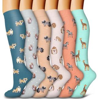6 Pairs Copper Compression Socks – Circulation and Support – Sockz