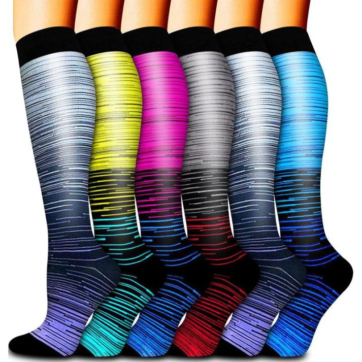 6 Pairs Copper Compression Socks – Circulation and Support – Sockz