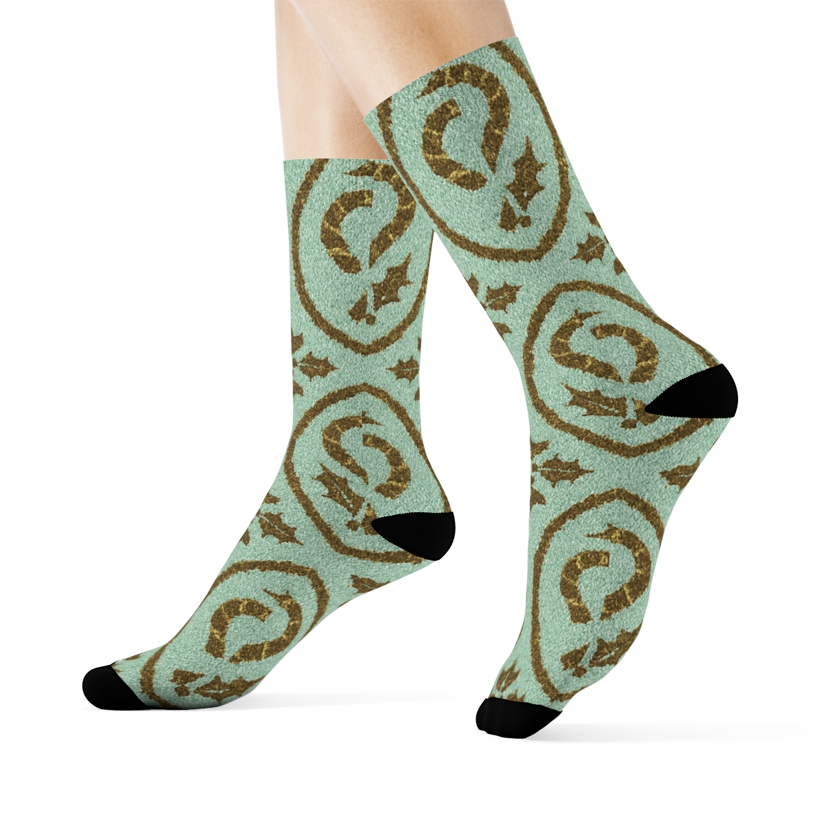 Hooked Cane Medallion Pattern Candy canes Edition Crew Socks – Sockz